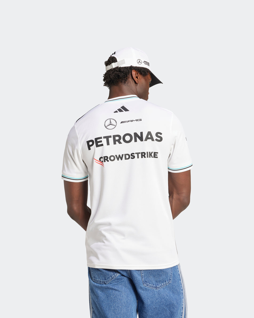 Mens 2025 Authentic Driver Tee White | Official Mercedes-AMG PETRONAS ...
